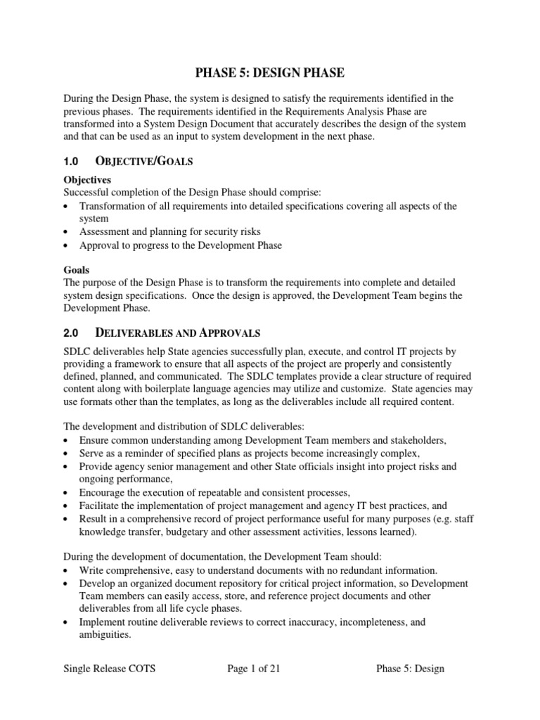 Design Phase Deliverables | PDF | Risk Management | System