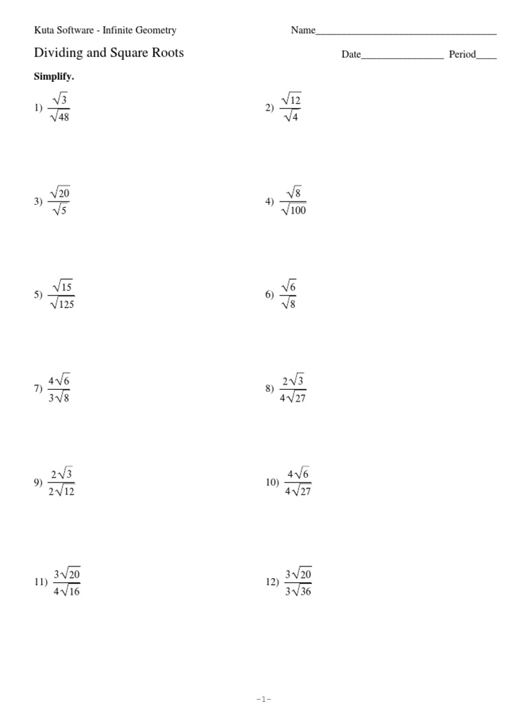 1-Dividing and Square Roots PDF | PDF | Teaching Mathematics