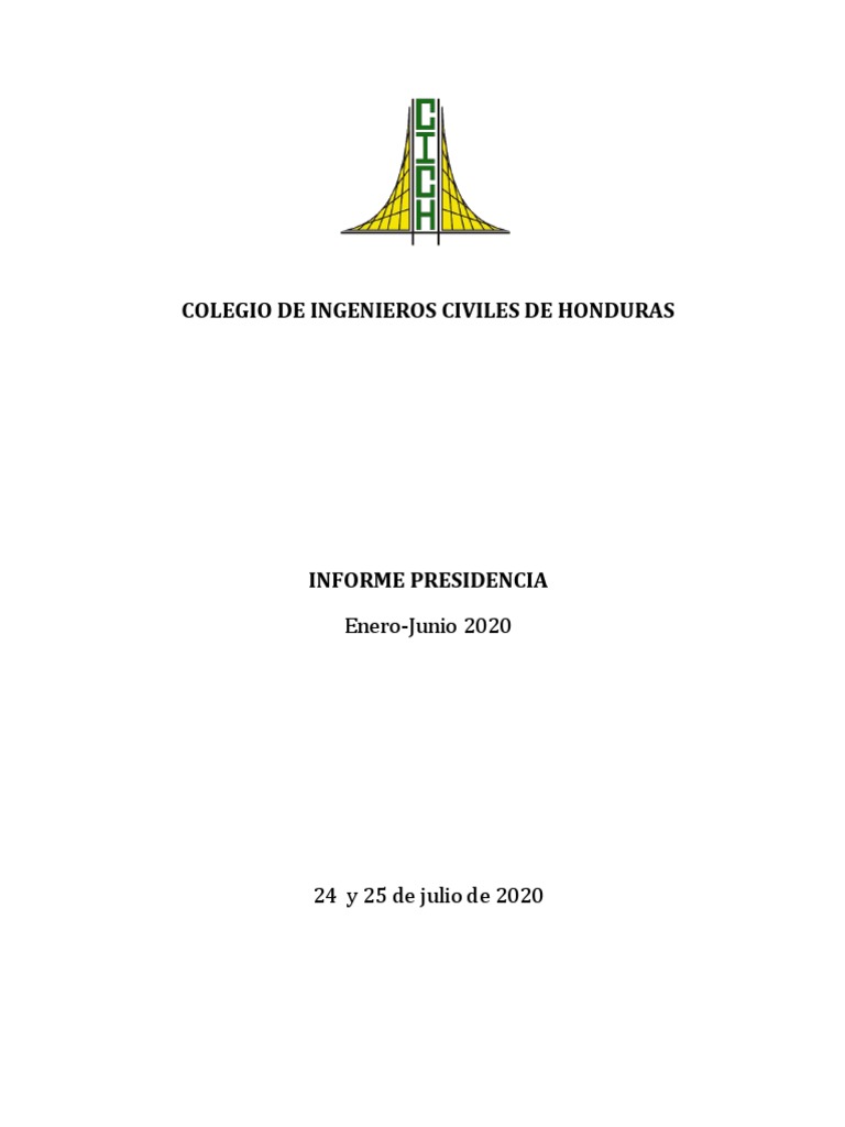 Informe CICH: Actividades y Retos 2020 | PDF | Honduras | Ingeniería