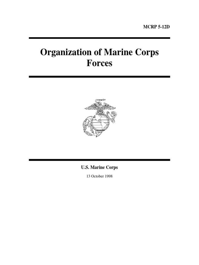 USMC MCRP 5-12D Organization of Marine Corps Forces | PDF | Marine Air ...