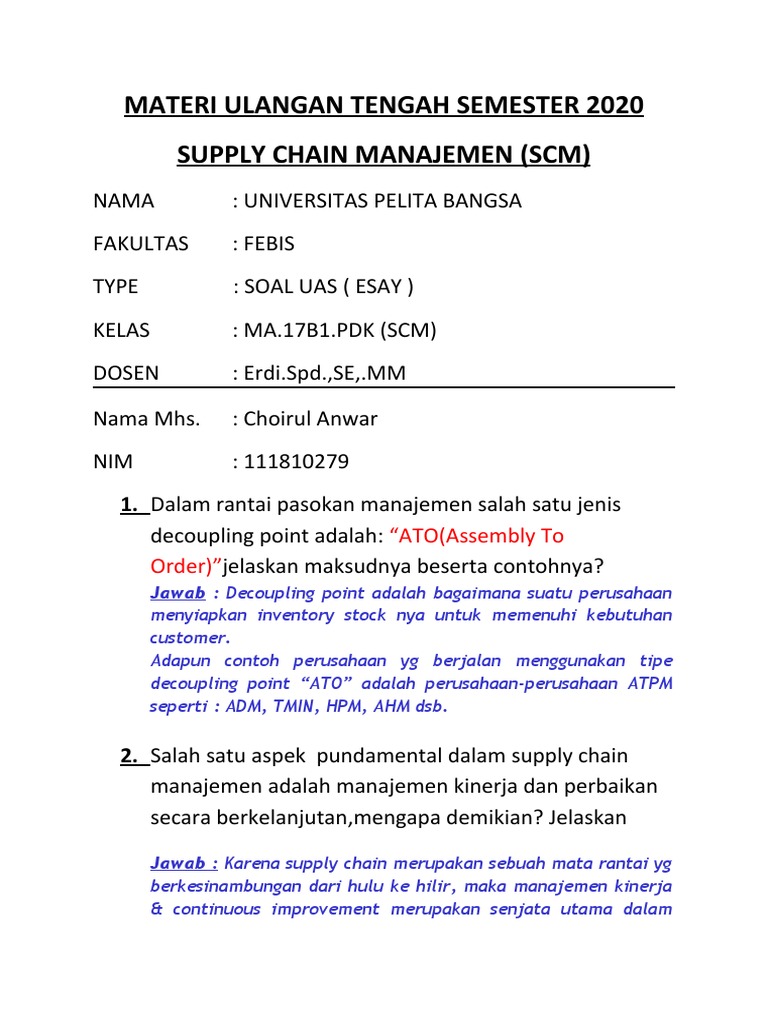 Uas SCM 111810279 | PDF