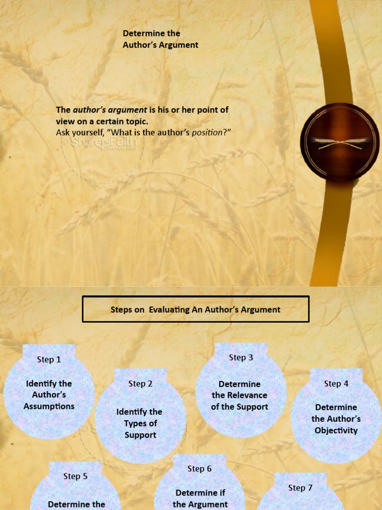 Evaluating the Credibility of an Author's Argument: A Step-by-Step ...