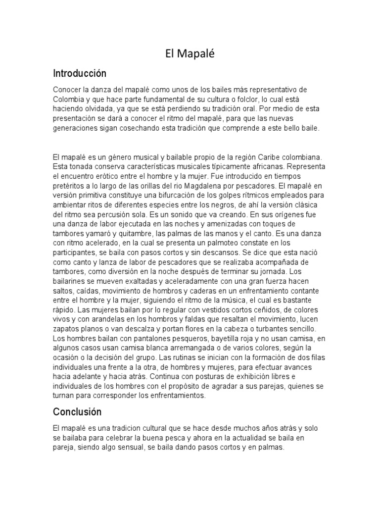 El Mapale | PDF | Bailes | Entretenimiento