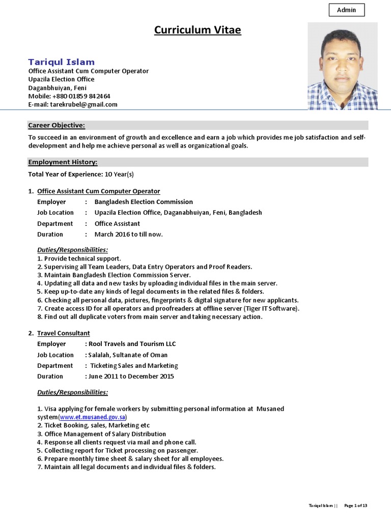 Tariqul Islam CV | PDF | Html | Proofreading