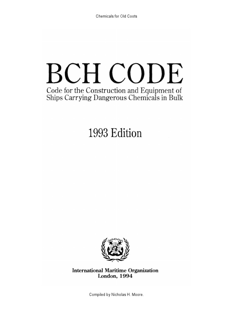 IMO - BCH Code - 1994 PDF | PDF | Ships | Oil Tanker