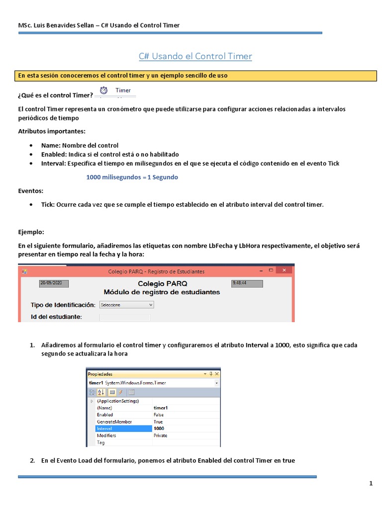 C# Usando El Control Timer | PDF