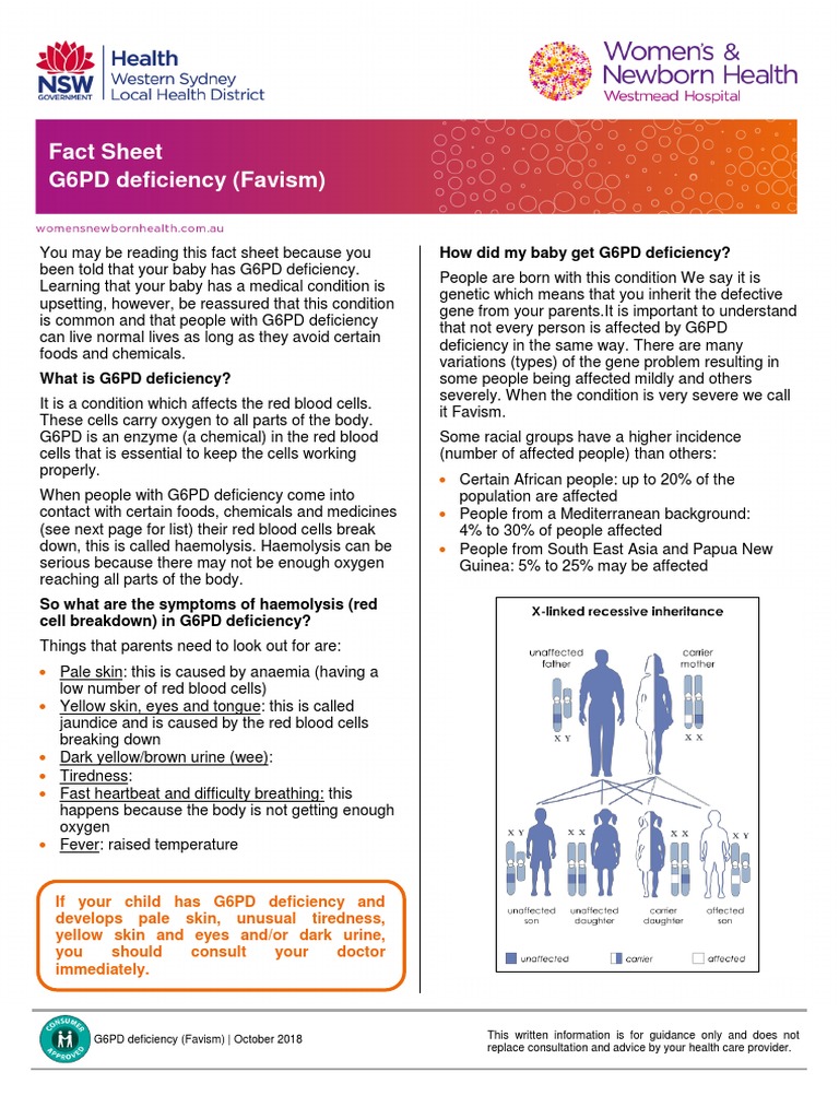 G6PD Deficiency - Favism FINAL Oct2018 | PDF | Clinical Medicine ...