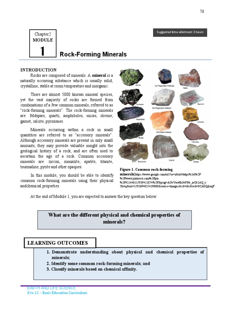 Rock-Forming Minerals Identification | PDF | Minerals | Mineralogy