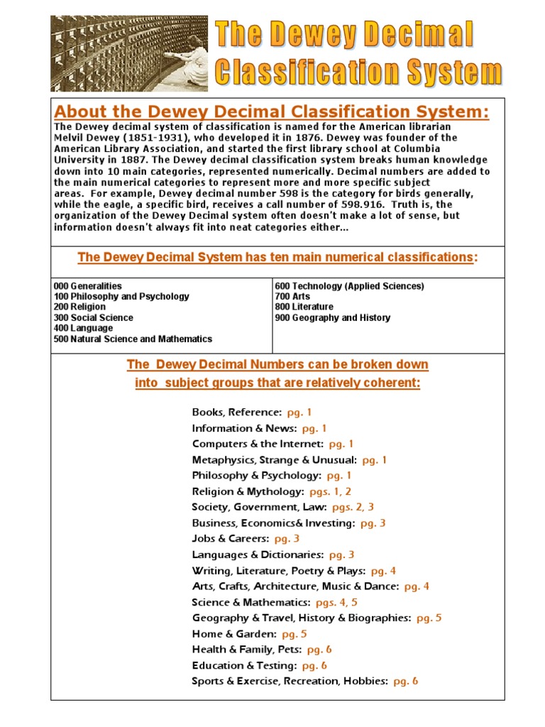 About The Dewey Decimal Classification System | PDF | Psychology | Science