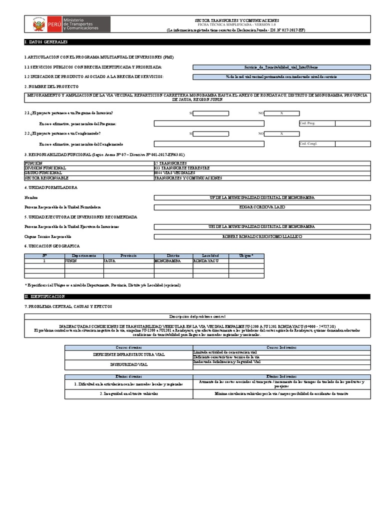 FICHA TECNICA SIMPLIFICADA - Xlsxejemplo | PDF | Aeropuerto | Valor presente neto