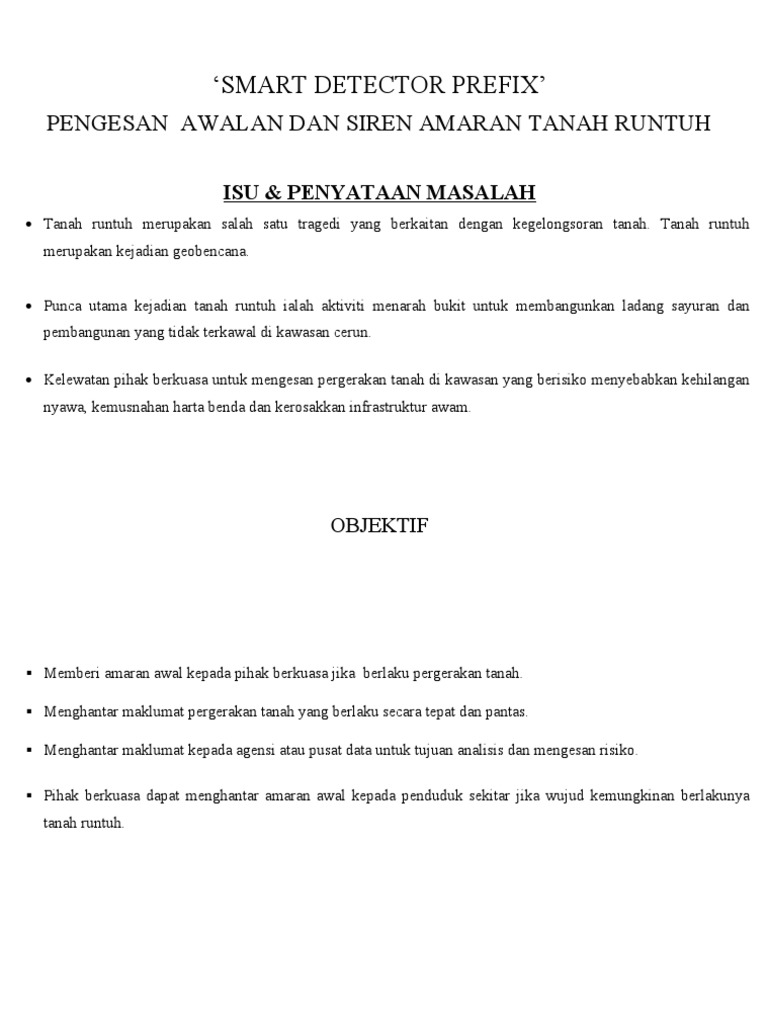 Sensor Pengesanan Awal Dan Siren Amaran Tanah Runtuh | PDF