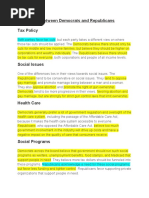 Democrat vs Republican Comparison Chart | PDF | Democratic Party ...