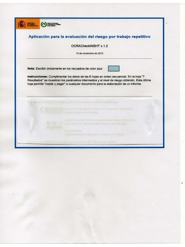 Método CheckList OCRA | PDF