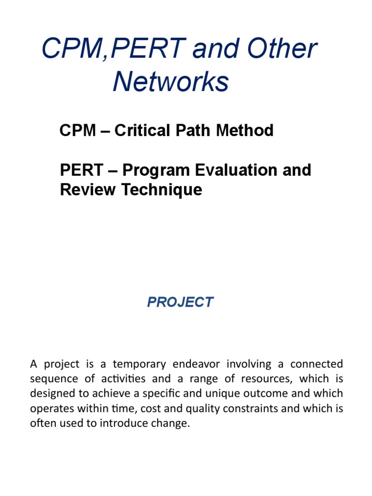 Pert & CPM1 | PDF | Analysis | Business