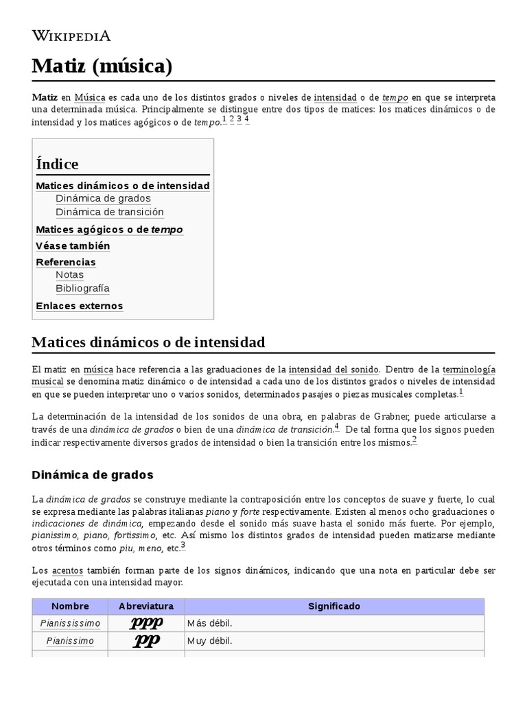 Matiz (Música) | Descargar gratis PDF | Teoría musical | Escuchando