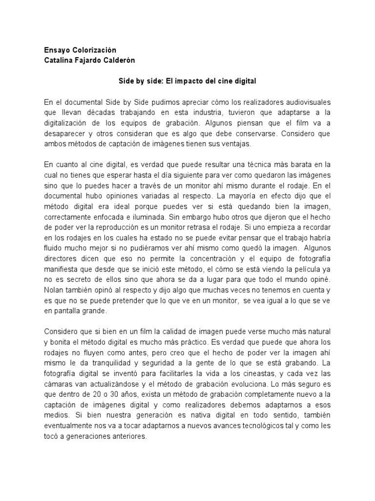 Ensayo Side by Side PDF | PDF | Documental | Verdad