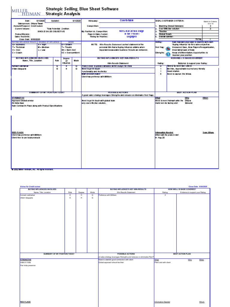 Blue Sheet - CS Pune | PDF | Sales | Business