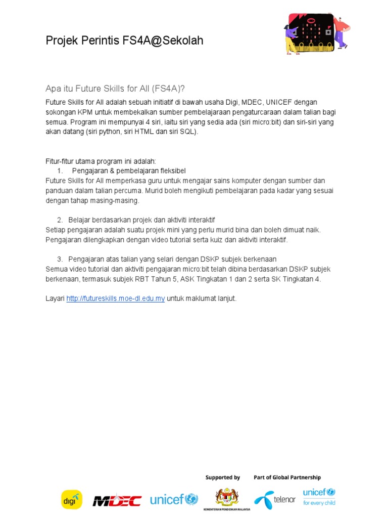 Pengenalan Ke Projek Perintis FS4A@Sekolah | PDF