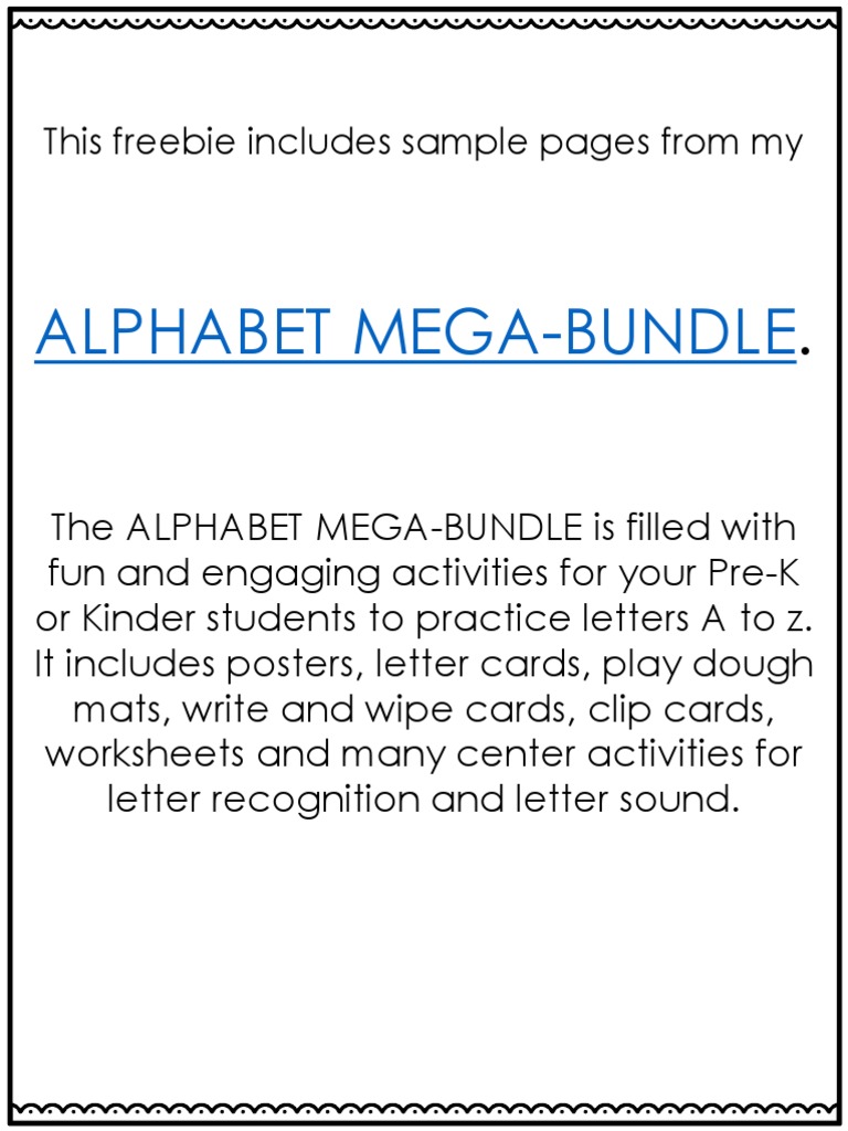 Alphabet Mega-Bundle: This Freebie Includes Sample Pages From My | PDF