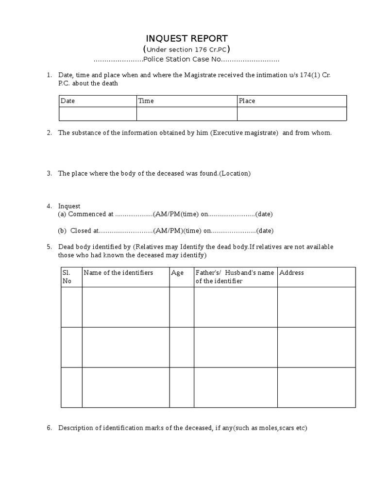 Inquest Form | PDF | Witness | Justice