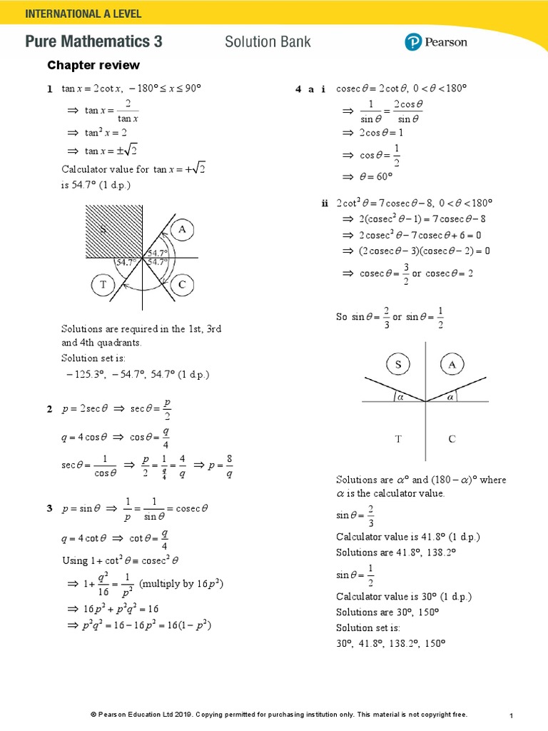 Ial Maths p3 CR3 | PDF | Sine | Special Functions