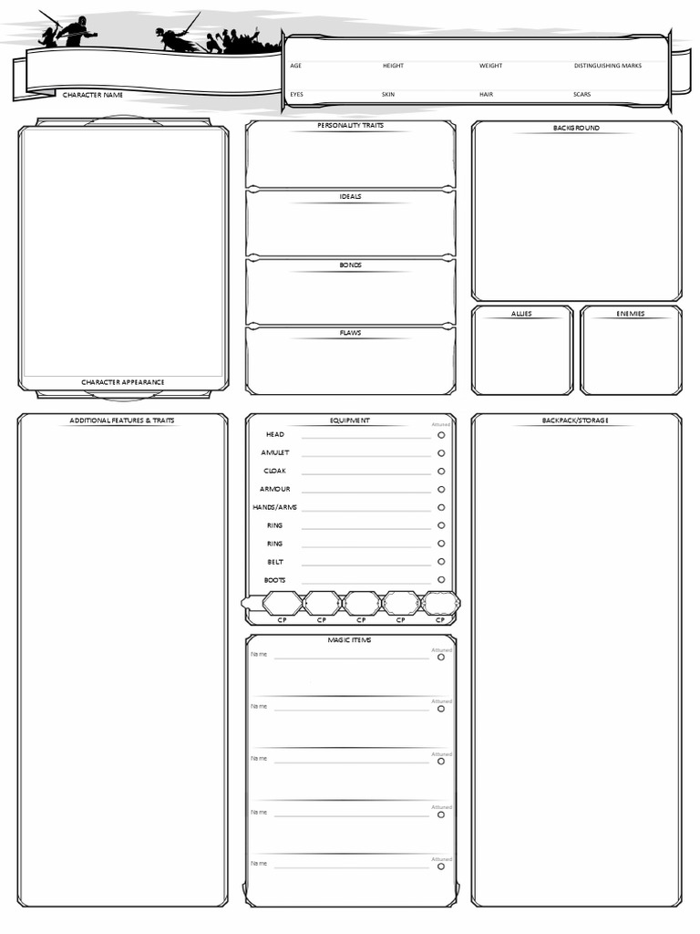 456029-Class Character Sheet Back V1.0 EDITABLE PDF | PDF