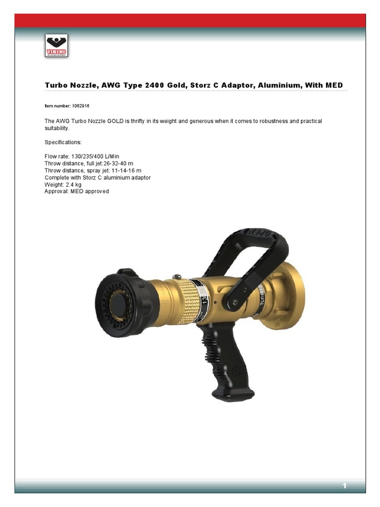 AWG Turbo Nozzle Gold - MED Approved | PDF