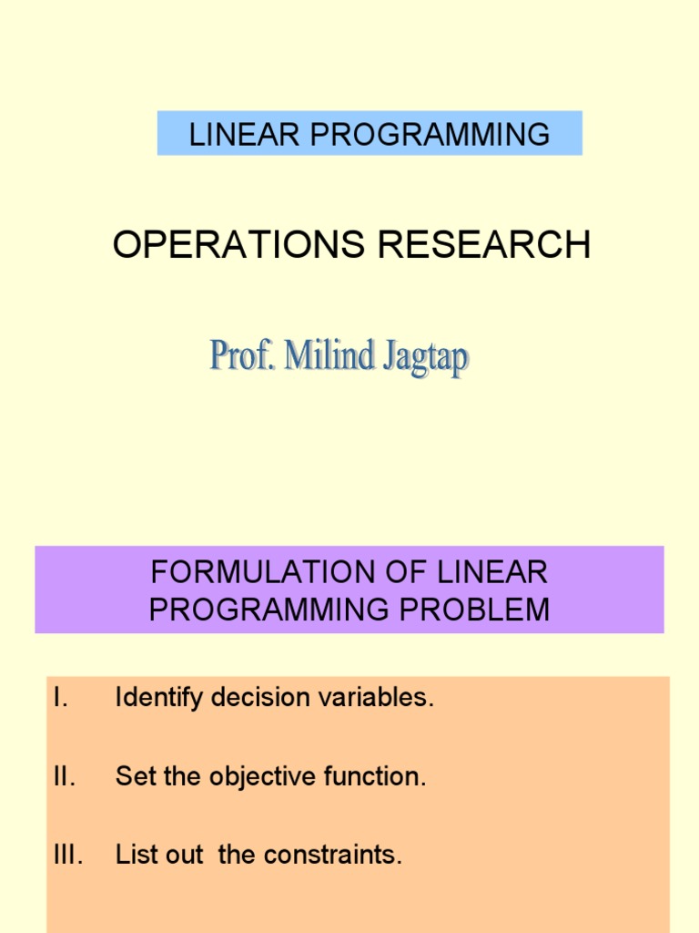 Linear Programming Problem | Download Free PDF | Linear Programming ...