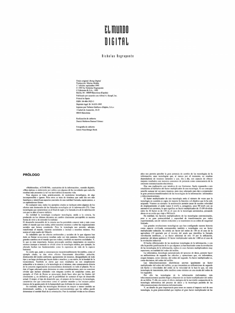 Negroponte, Nicholas - El Mundo Digital | PDF