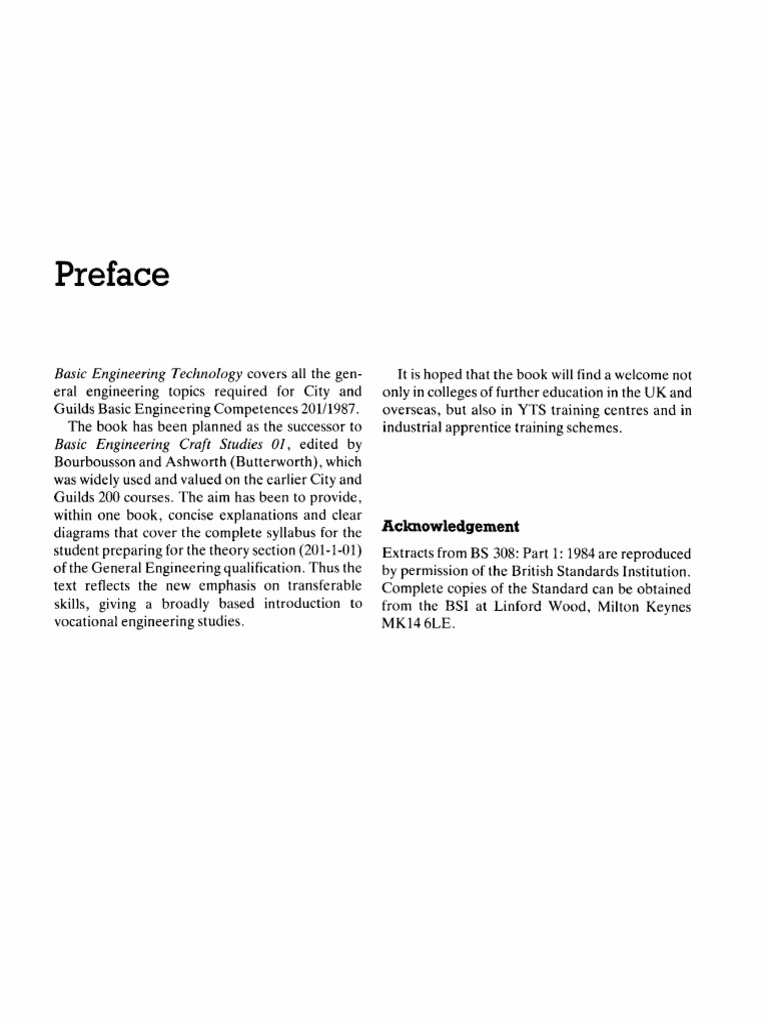 Preface: Basic Engineering Technology Covers All The Gen | PDF