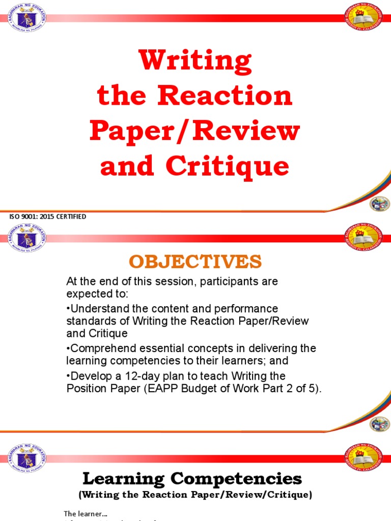 Writing Reaction Papers and Critiques | PDF | Rodrigo Duterte | Essays