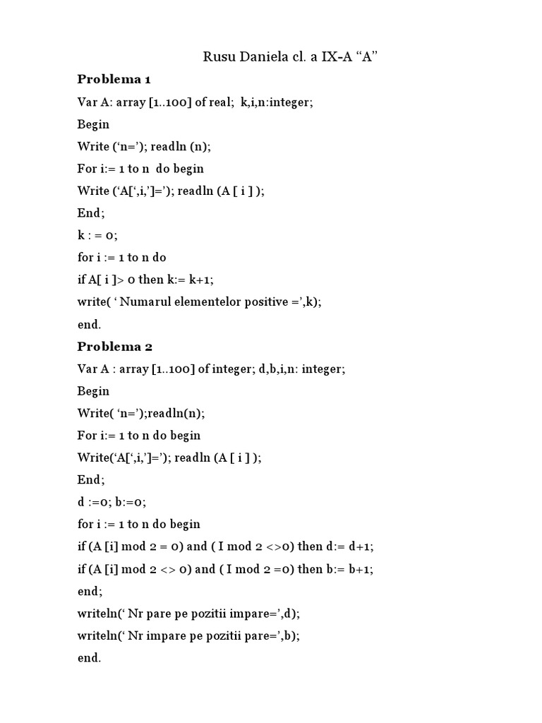 Tema Pentru Acasa La Informatica | PDF | Teaching Mathematics