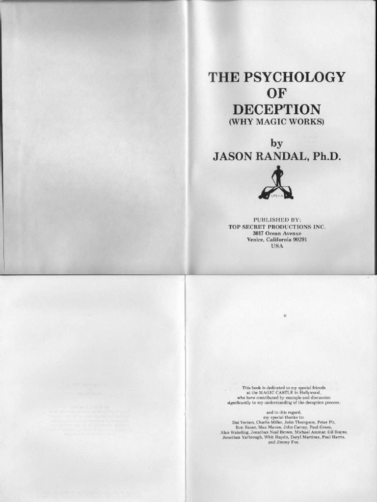 Jason Randal - The Psychology of Deception - Why Magic Works | PDF