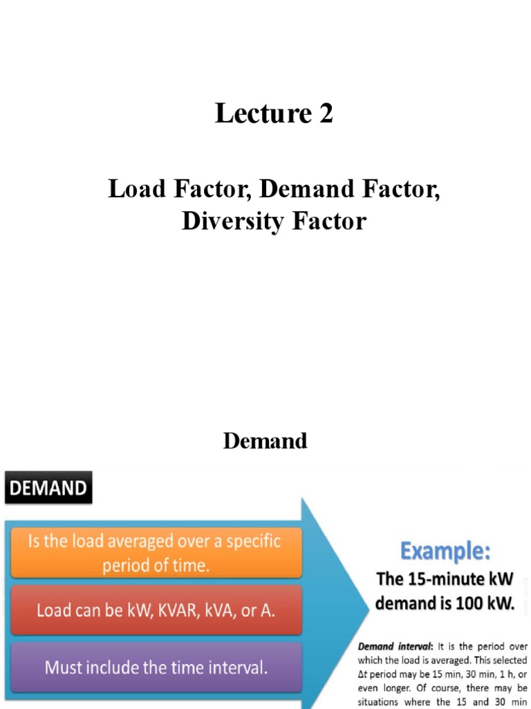 Lec02 - Load Factor, Demand Factor, Diversity Factor | PDF