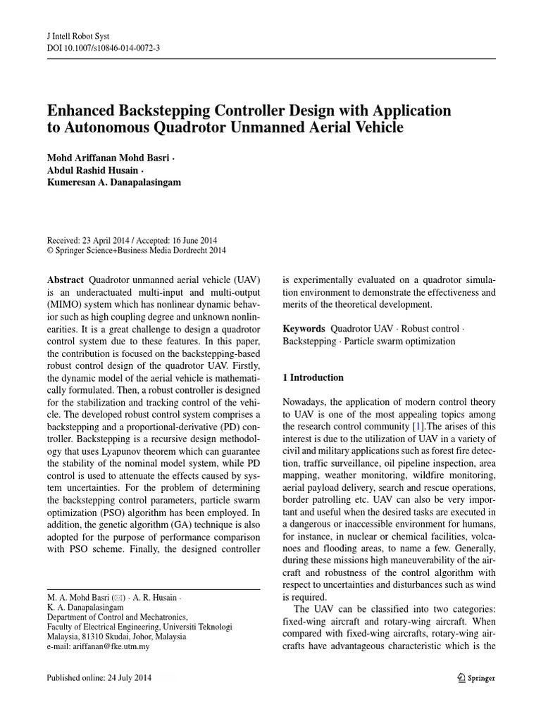 Enhanced Backstepping Controller Design With Application | PDF | Helicopter | Control Theory