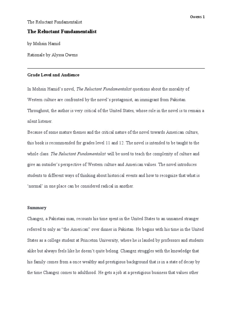 Teaching Themes in The Reluctant Fundamentalist | PDF | General Fiction