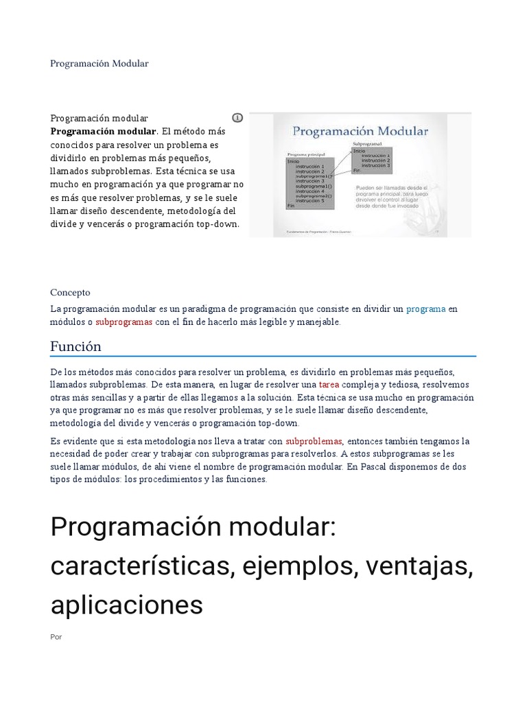 Programacion Modular | PDF