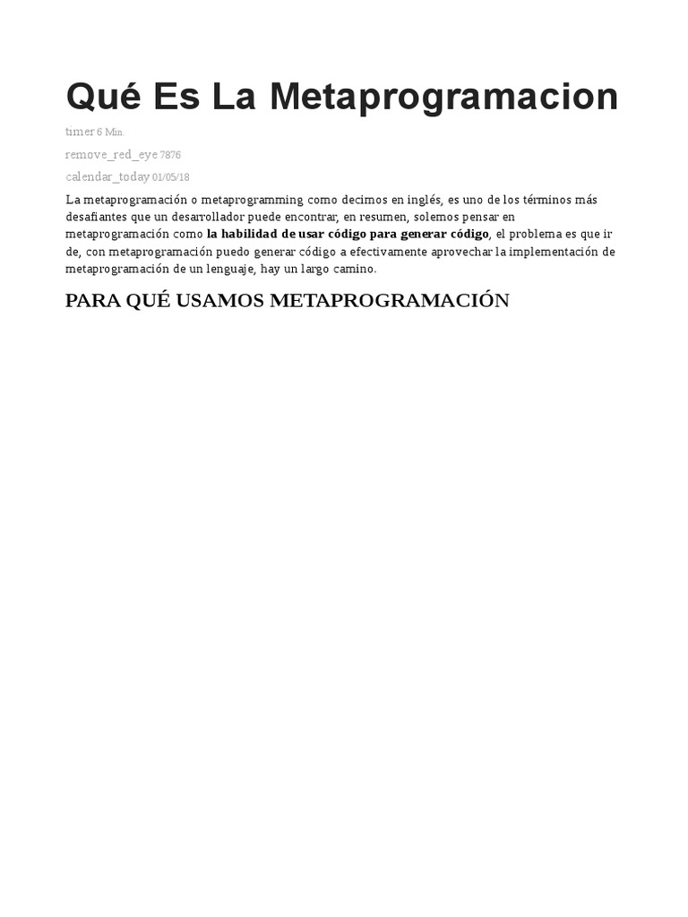 Metaprogramacion | PDF