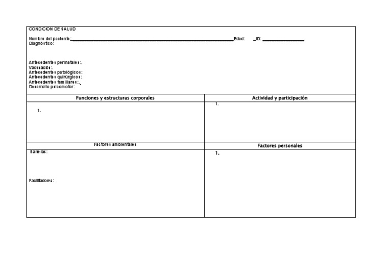 Ficha de Diagnostico CIF | PDF