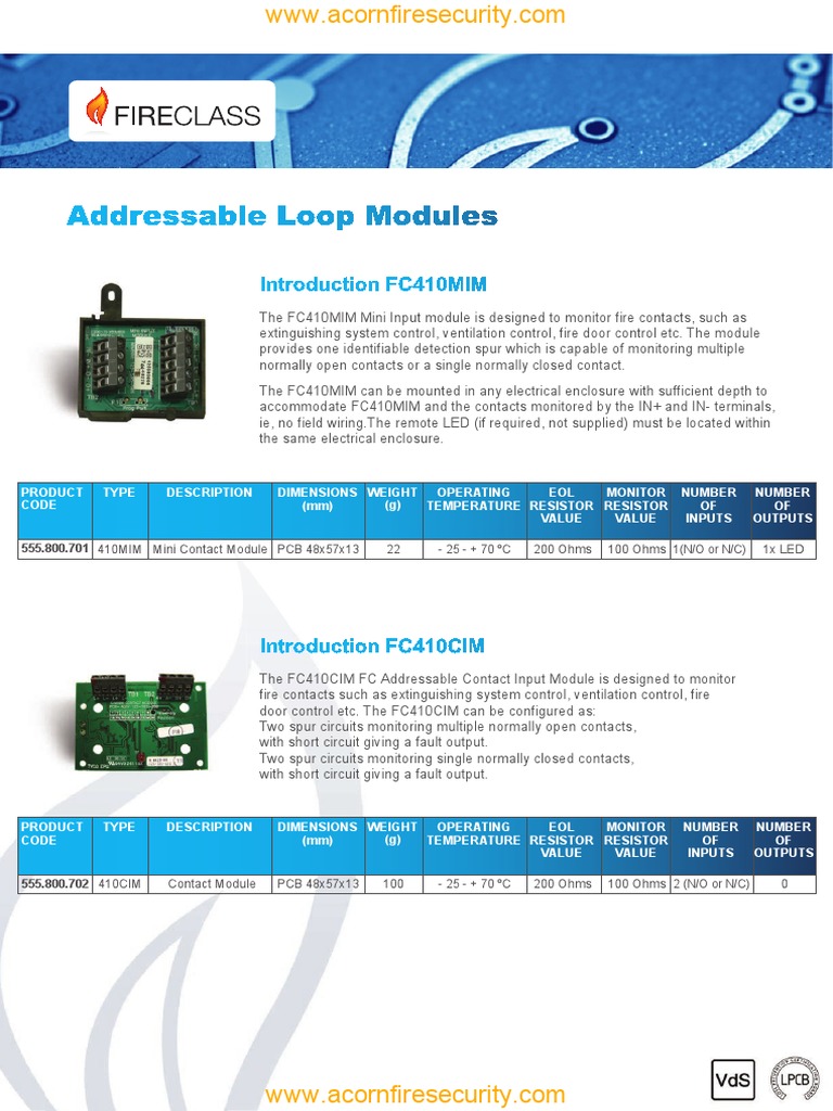 Addressable Loop Modules: Introduction FC410MIM | PDF | Detector (Radio ...
