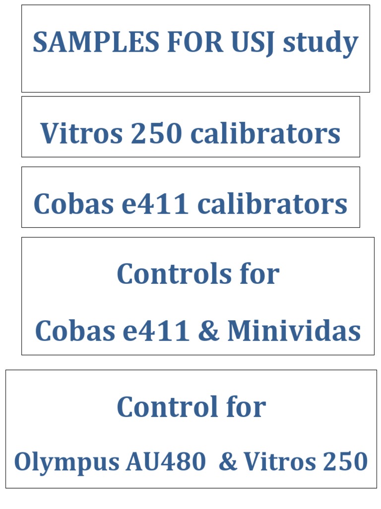 Samples For Usj Study: Olympus AU480 & Vitros 250 | PDF | Science & Mathematics | Technology ...