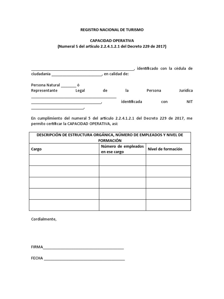 Capacidad Operativa | PDF