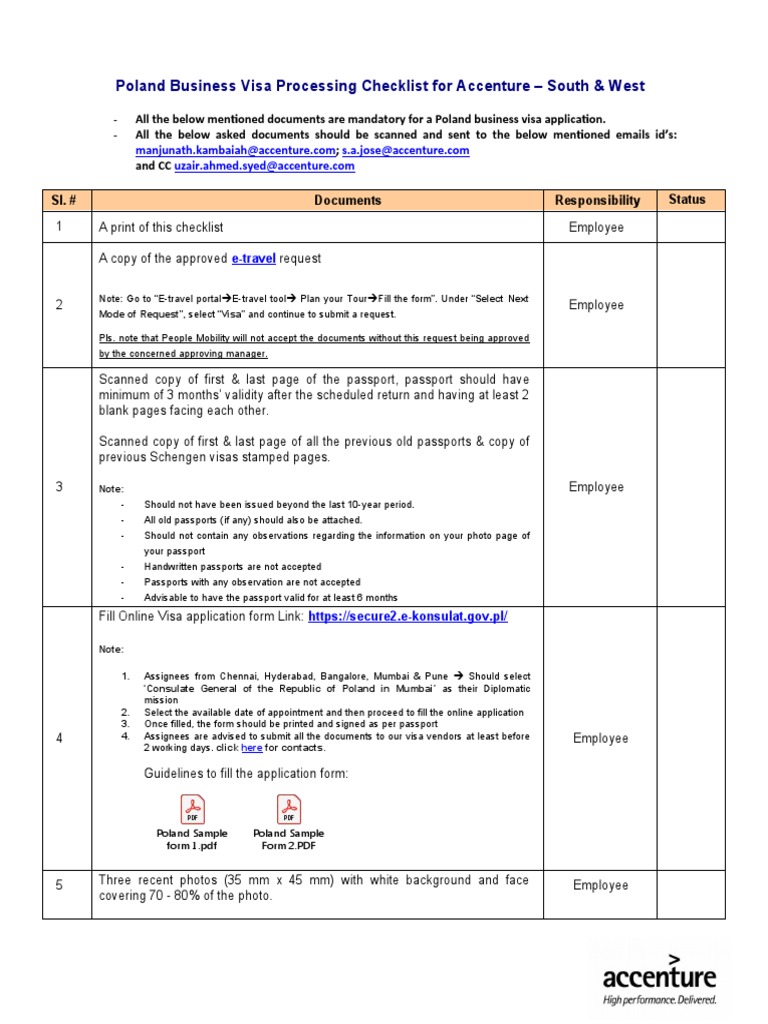Poland Business Visa Checklist: A Comprehensive Guide to Submitting ...
