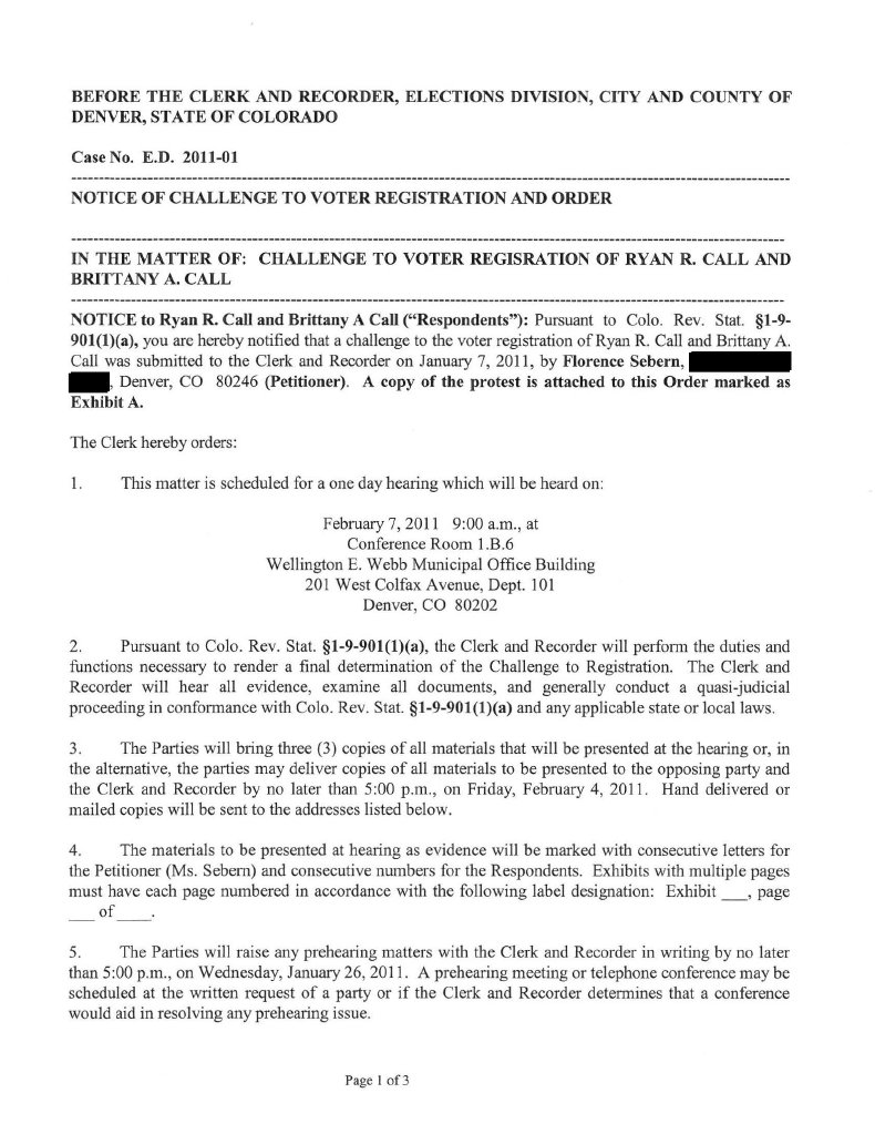 Voter Registration Challenge Notice | PDF | Evidence | Oath
