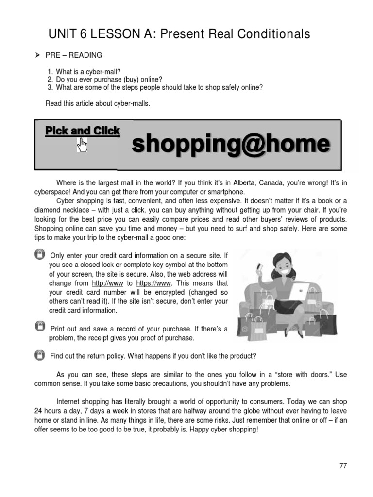 Unit 6 Lesson A | PDF | Bargaining | Online Shopping