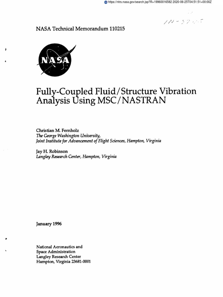 Fully-Coupled Fluid/Structure Vibration Analysis Using Msc/Nastran | PDF | Finite Element Method ...