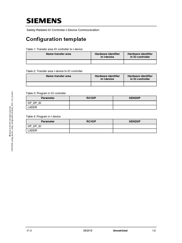 Configuration Template: Safety-Related IO Controller-I-Device ...