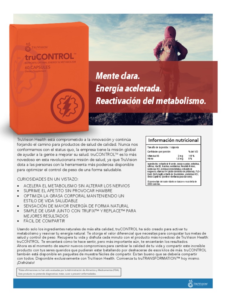 truCONTROL - Ficha Tecnica | PDF | Nutrición | Dieta y nutrición