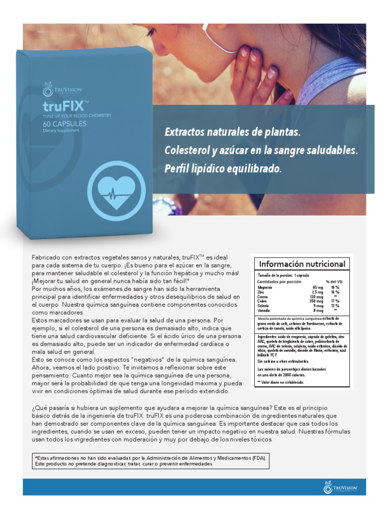 truFIX Ficha Tecnica | PDF | Administración de Alimentos y Drogas ...