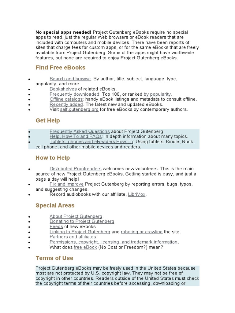 Find Free Ebooks: No Special Apps Needed! Project Gutenberg Ebooks ...